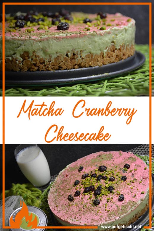 Matcha Cranberry Cheesecake - Aufgetischt.net